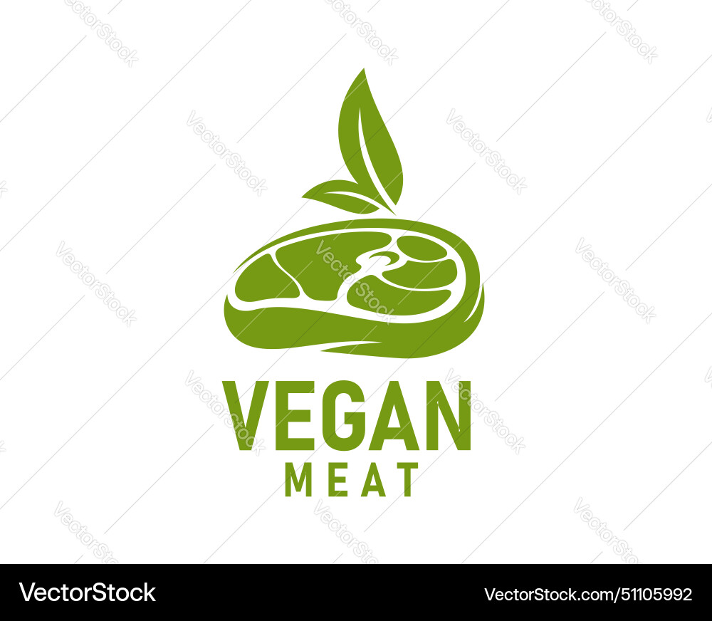 Vegan meat icon vegetable beef steak emblem Vector Image