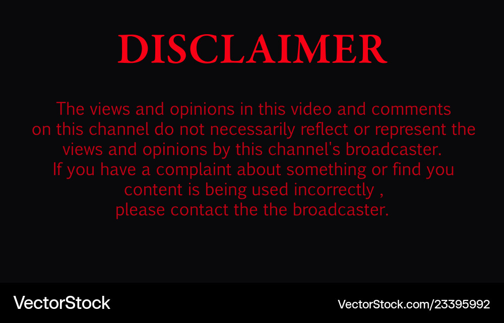 Video Intro Disclaimer Template Royalty Free Vector Image