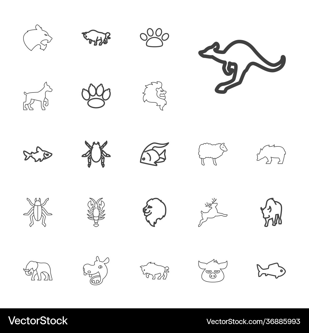 22 wildlife icons Royalty Free Vector Image - VectorStock