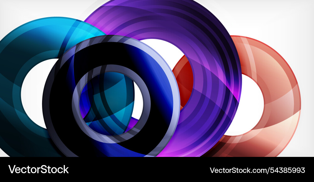 Bright colorful circles with light effects Vector Image