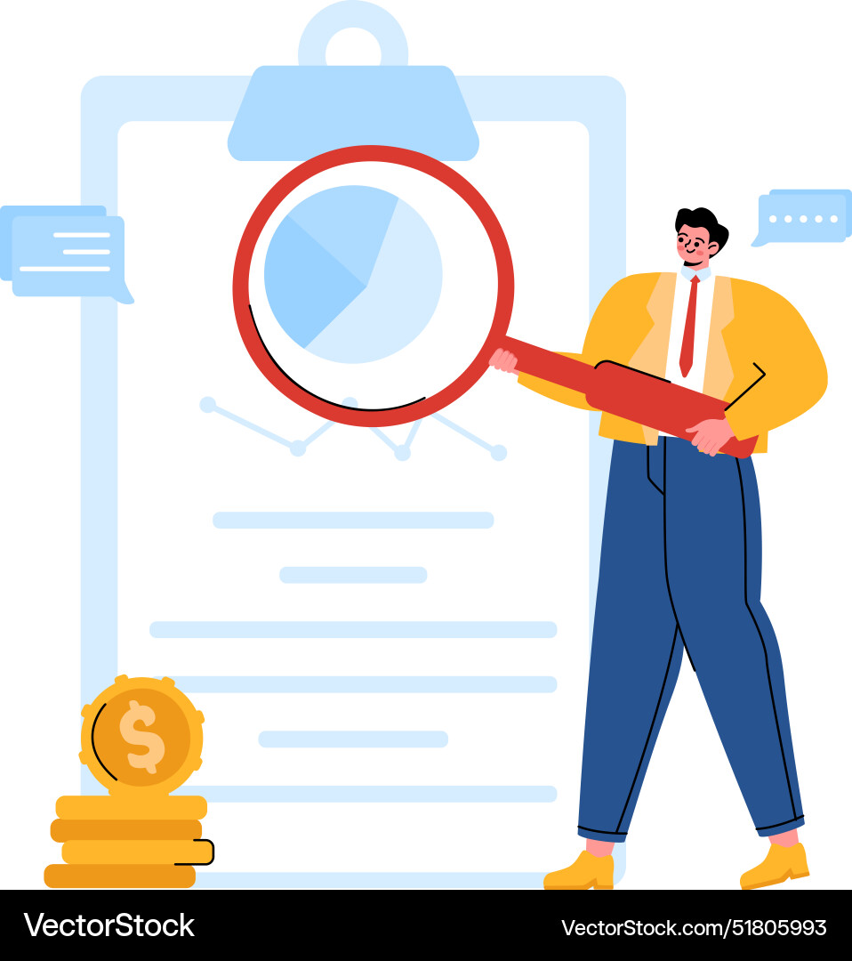 Business audit documents with charts accounting Vector Image