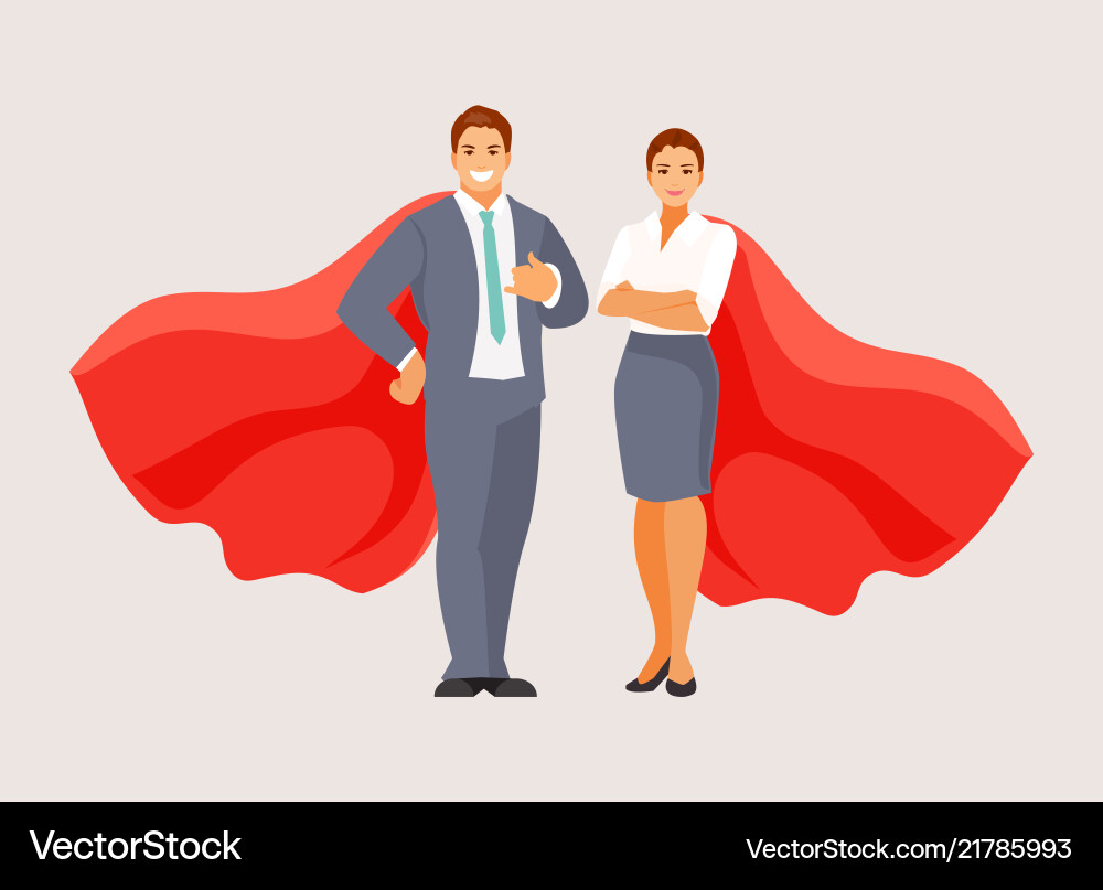Business people superheroes Royalty Free Vector Image