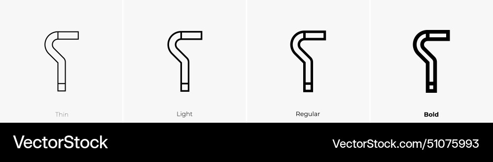 Cane icon thin light regular and bold style Vector Image