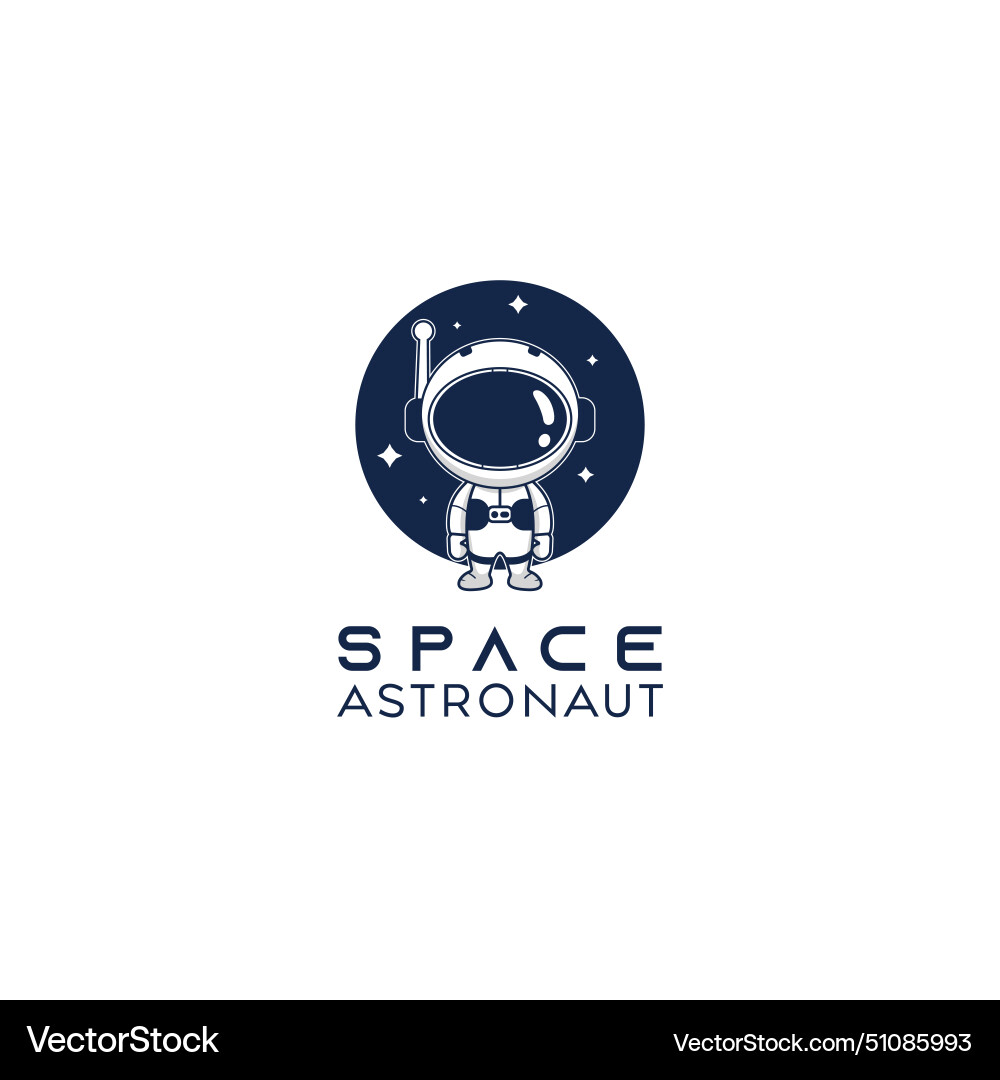 Cute astronaut in space logo symbol design Vector Image