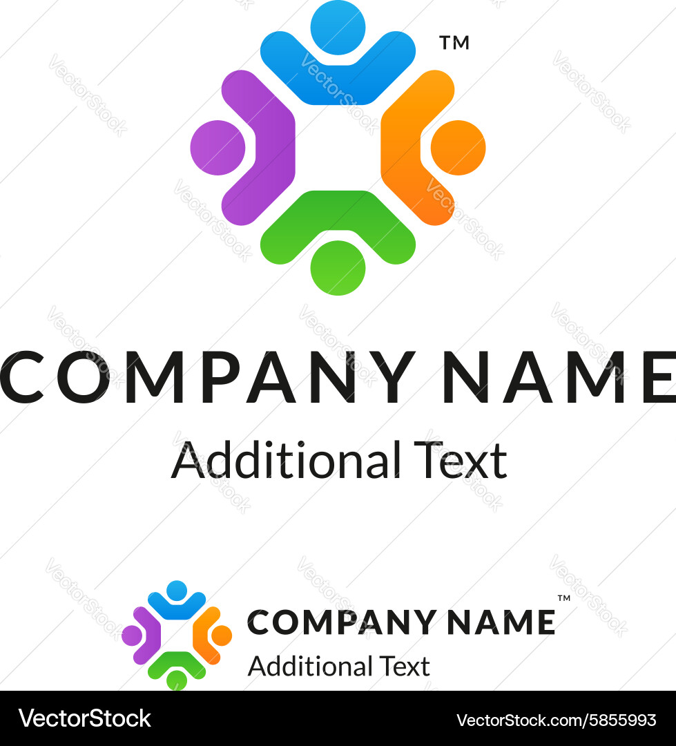 Dynamic Group Logo - Collaboration & Unity Vector Image