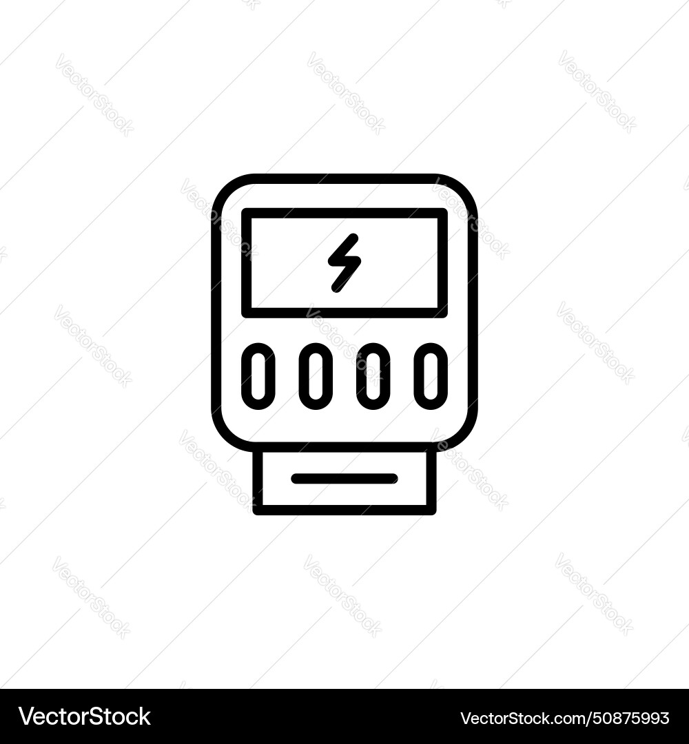Electric meter icon set utility energy counter Vector Image