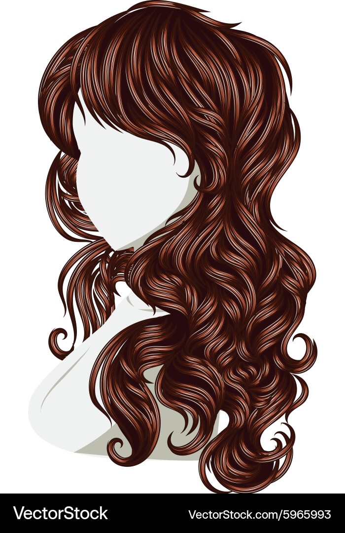 Elegant Curly Hair Style Royalty Free Vector Image