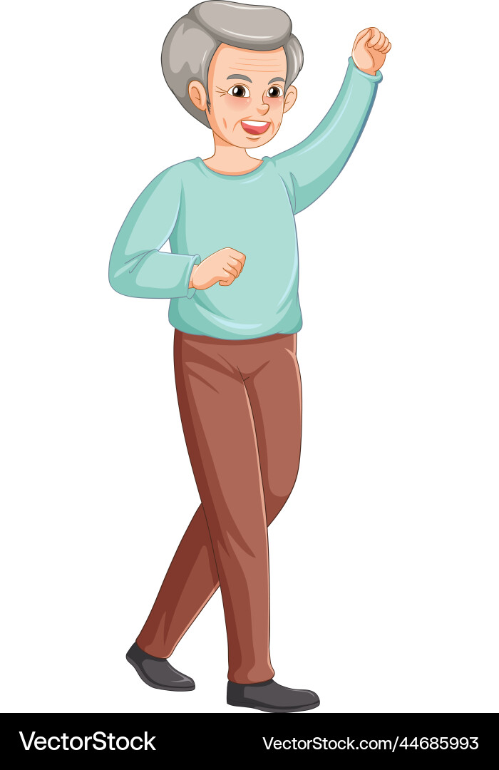 Happy senior man character Royalty Free Vector Image