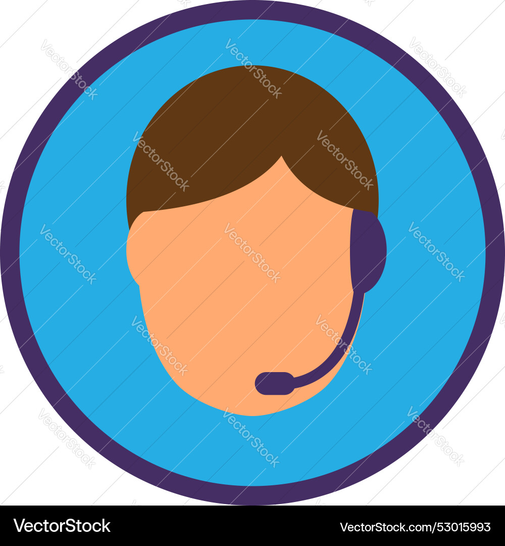 Hotline employee in headphones with microphone Vector Image