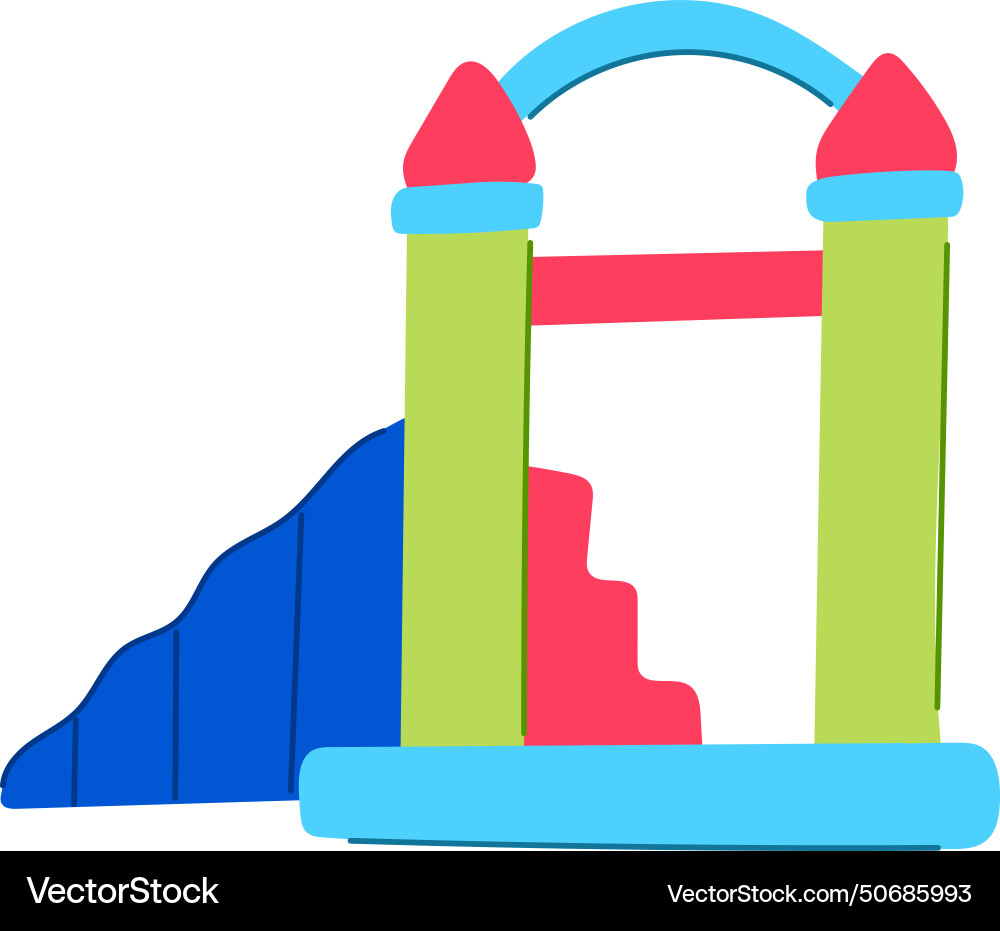 Logo inflatable castle cartoon Royalty Free Vector Image