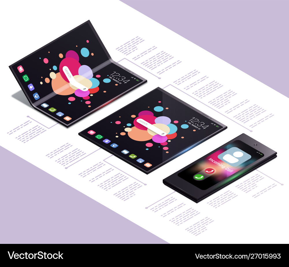 Next gen gadgets mockup Royalty Free Vector Image