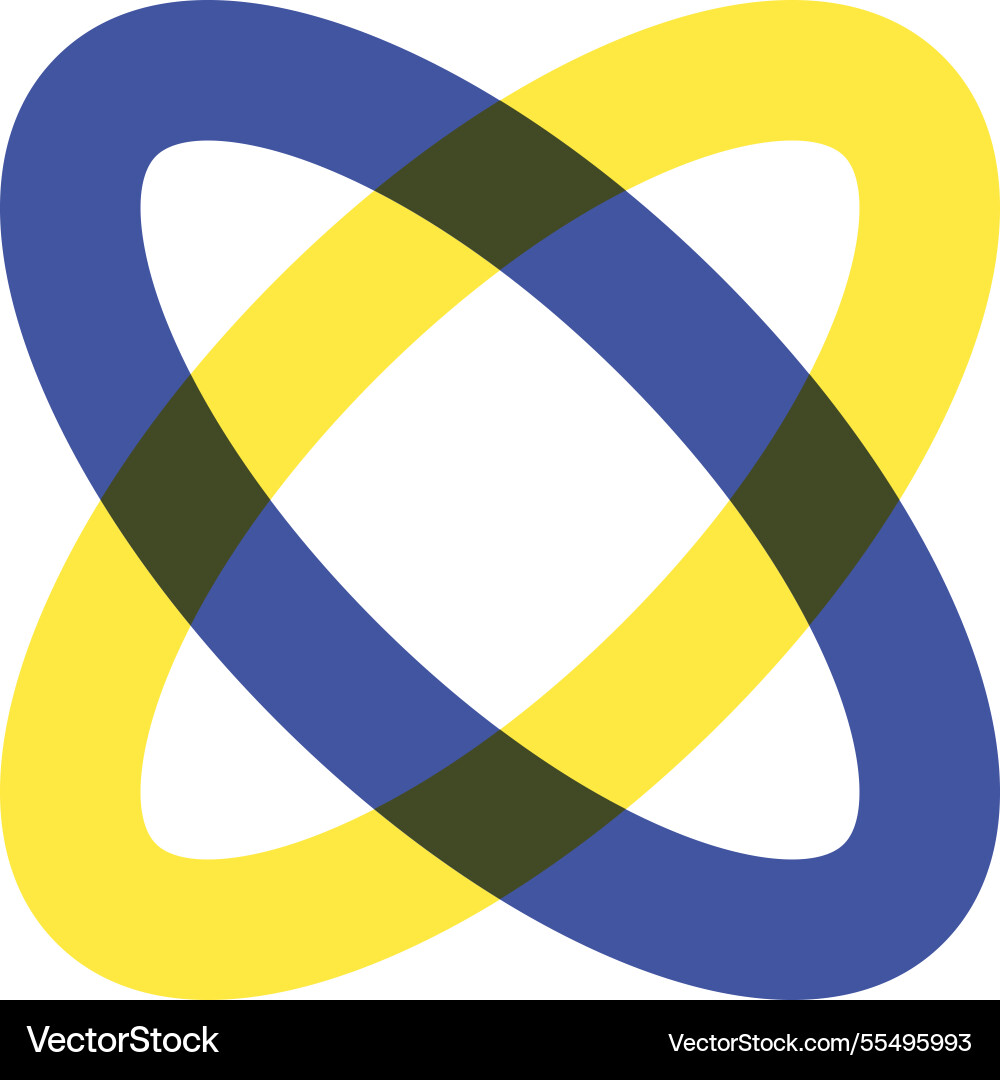 Oval rings overlapping risograph elements Vector Image