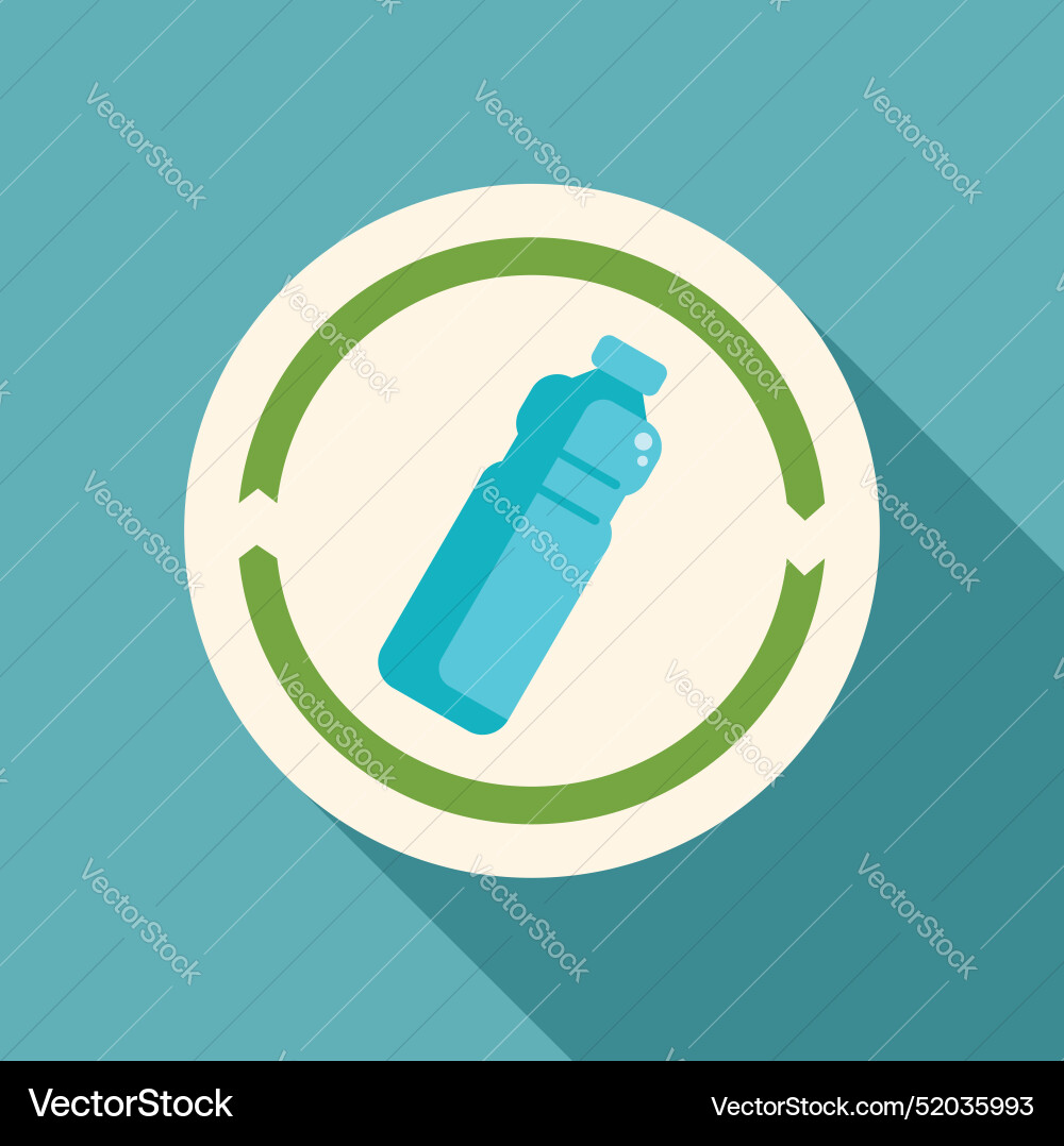 Plastic bottle recycling symbol showing Royalty Free Vector