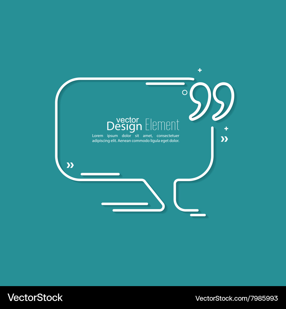 Quotation mark speech bubble Royalty Free Vector Image