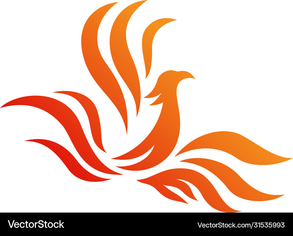 Rising phoenix logo Royalty Free Vector Image - VectorStock