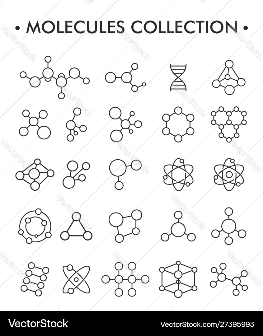 Structure molecules in chemistry Royalty Free Vector Image