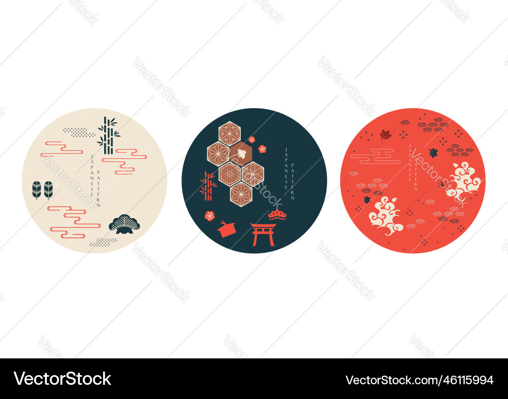 Abstract art landscape with asian traditional Vector Image