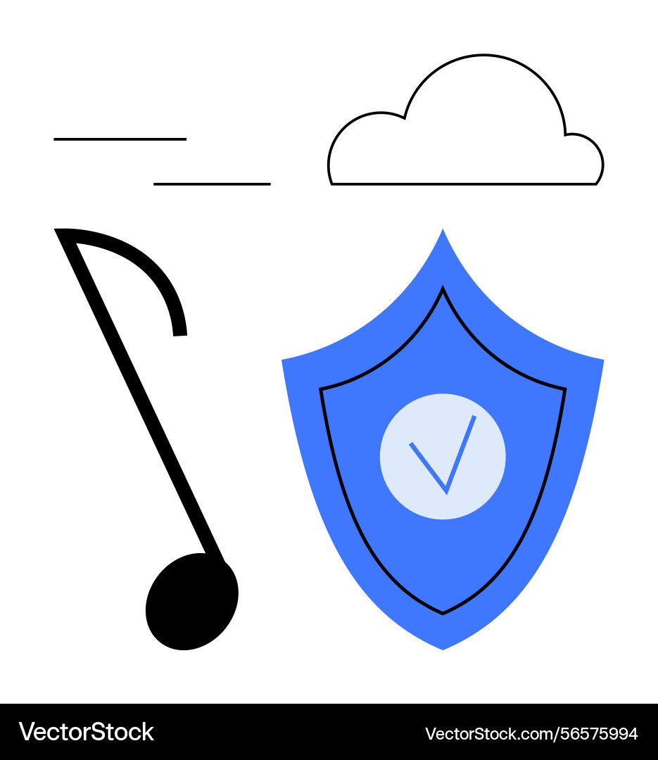 Cloud storage security with musical note data Vector Image