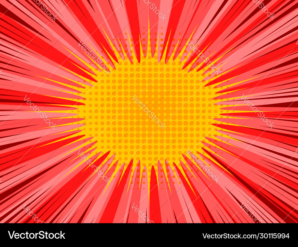 Comic explosive bright template Royalty Free Vector Image