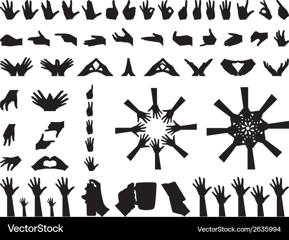 Hand gestures Royalty Free Vector Image - VectorStock