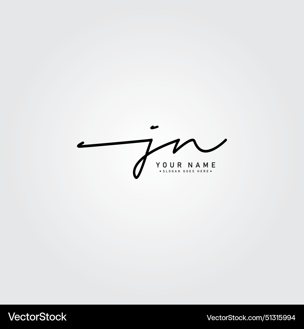 Jn handwritten signature logo - template Vector Image