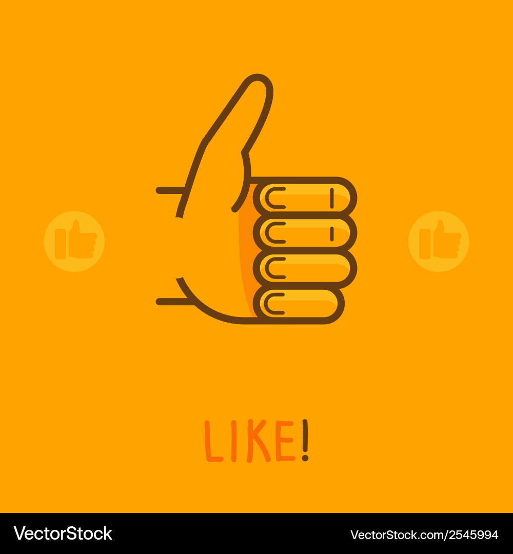 Like sign in outline style Royalty Free Vector Image