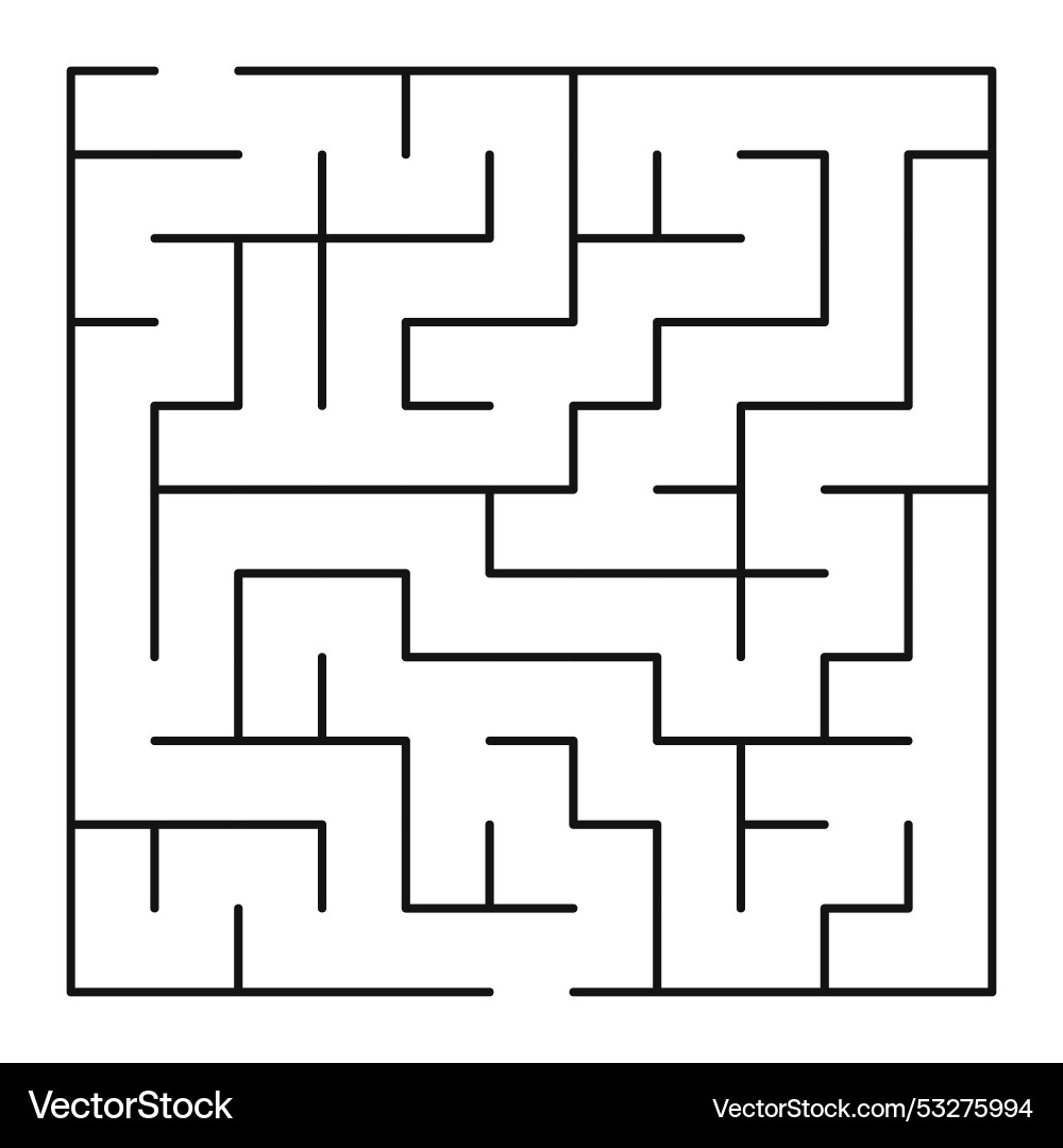 Maze shape design element there is one entrance Vector Image
