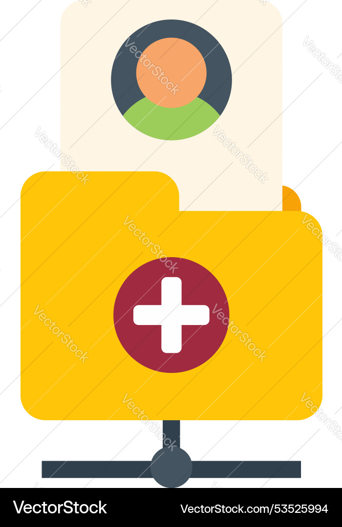 Network folder adding user profile with plus Vector Image Network folder adding user profile with plus Vector Image