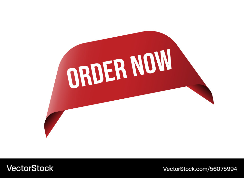 Order now red ribbon label banner Royalty Free Vector Image