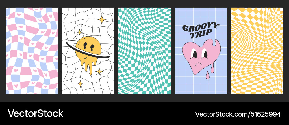 Psychedelic checkerboards or twisted checkered Vector Image