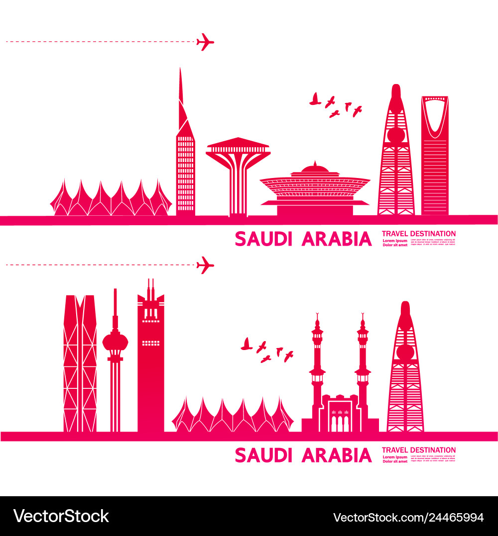 Saudi arabia travel destination Royalty Free Vector Image