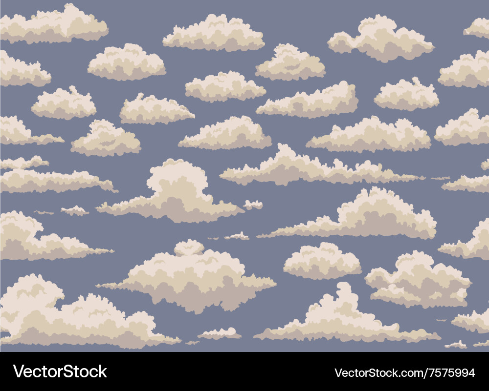 Seamless with vintage clouds Royalty Free Vector Image
