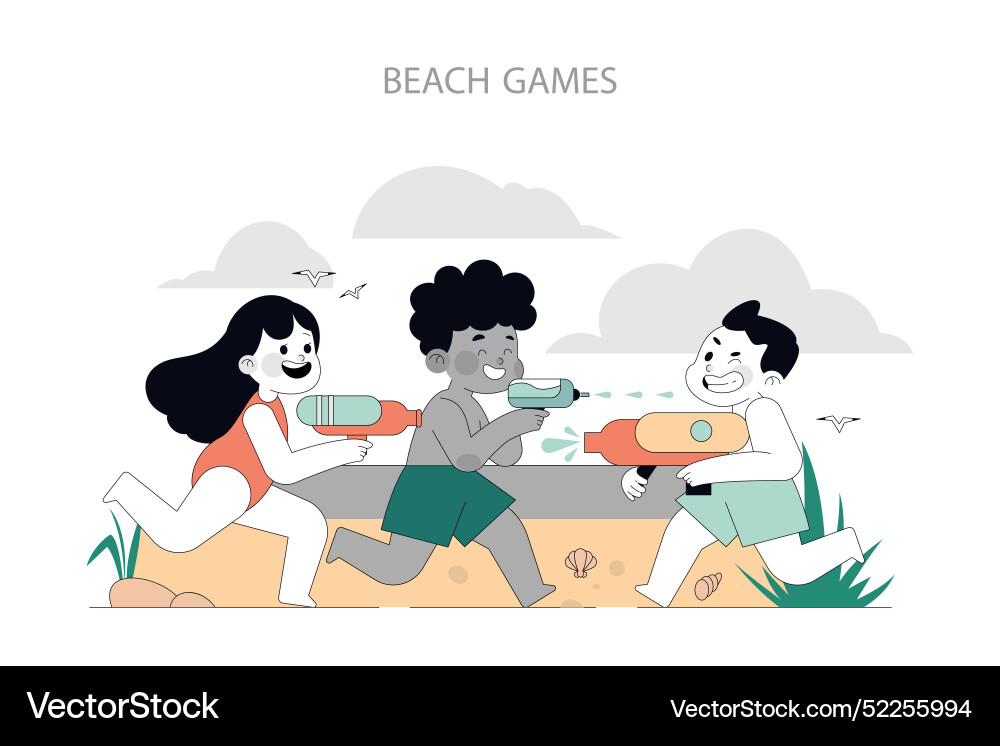 Summer activities flat Royalty Free Vector Image