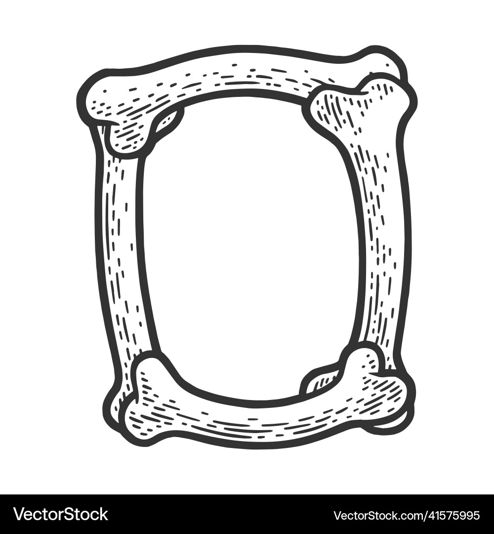 Bone Letter O Sketch Royalty Free Vector Image