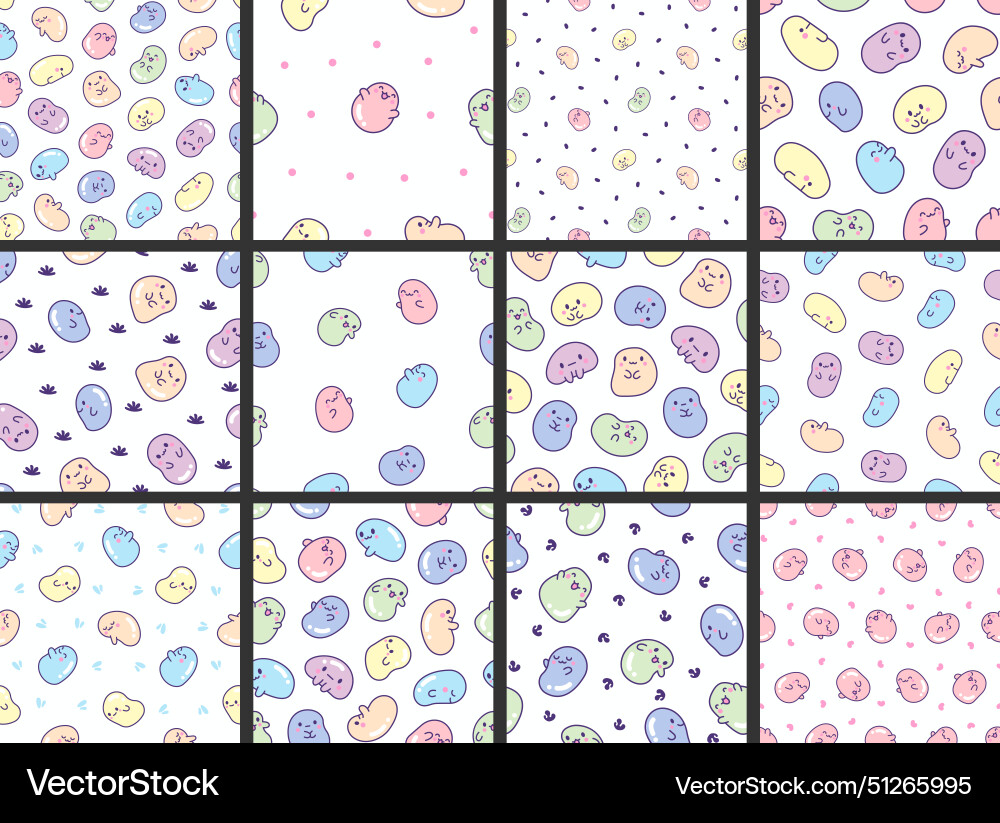 Cute kawaii tapioca pearls seamless pattern Vector Image