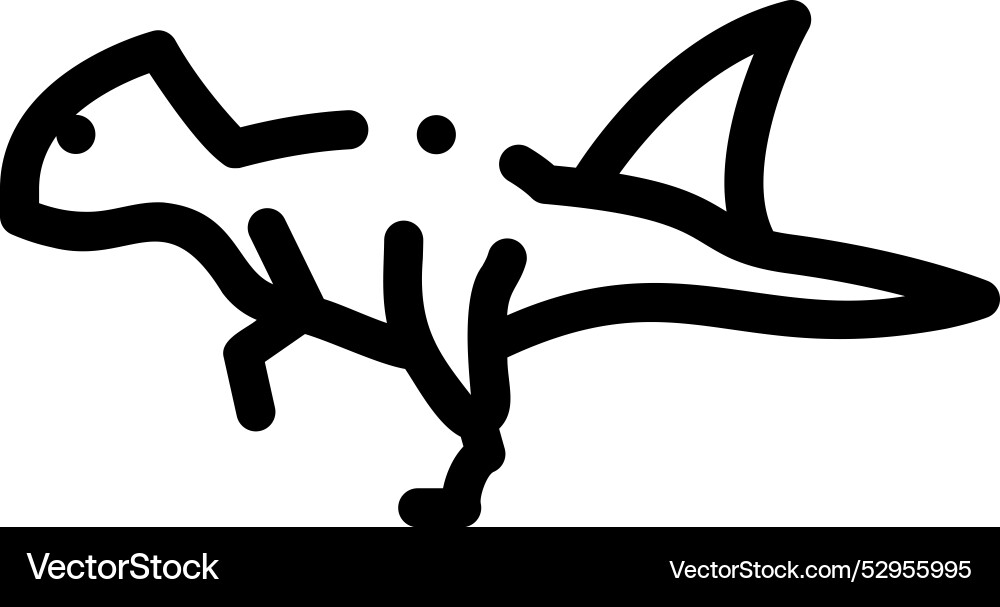 Dinosaur icon thin linear style design isolated Vector Image