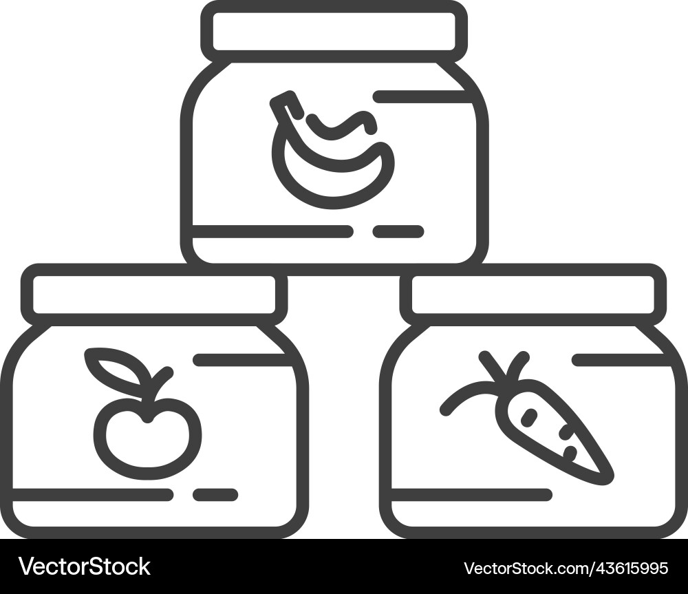 Feeding puree for children nourishment Royalty Free Vector
