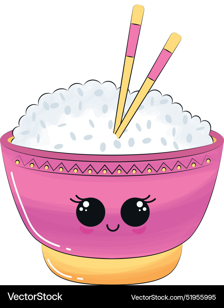 Happy cute bowl cartoon Royalty Free Vector Image