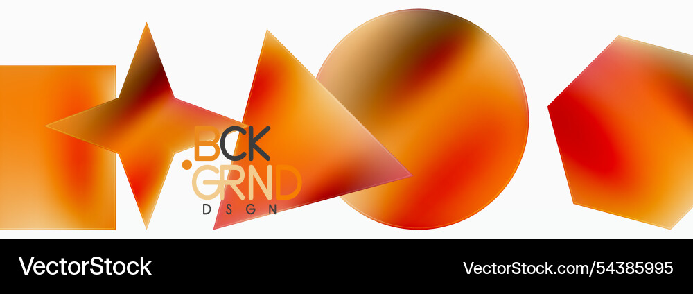 Neon color geometric shapes square triangle circle