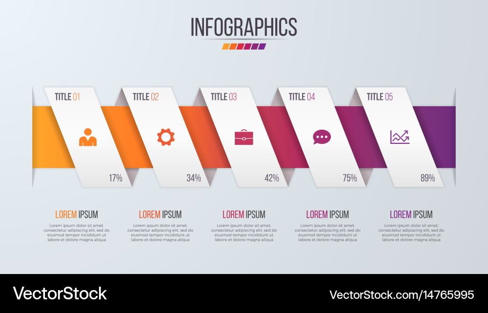 Paper style infographic timeline design template Vector Image