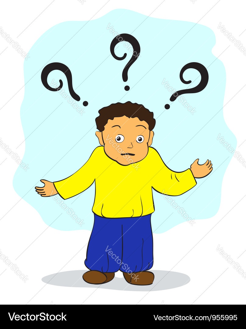 Puzzled man Royalty Free Vector Image - VectorStock