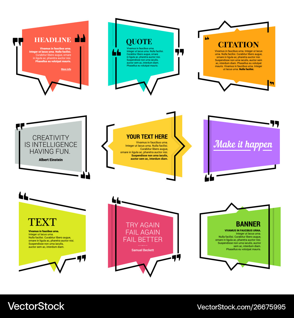 Quote blank template design elements paper sheet Vector Image