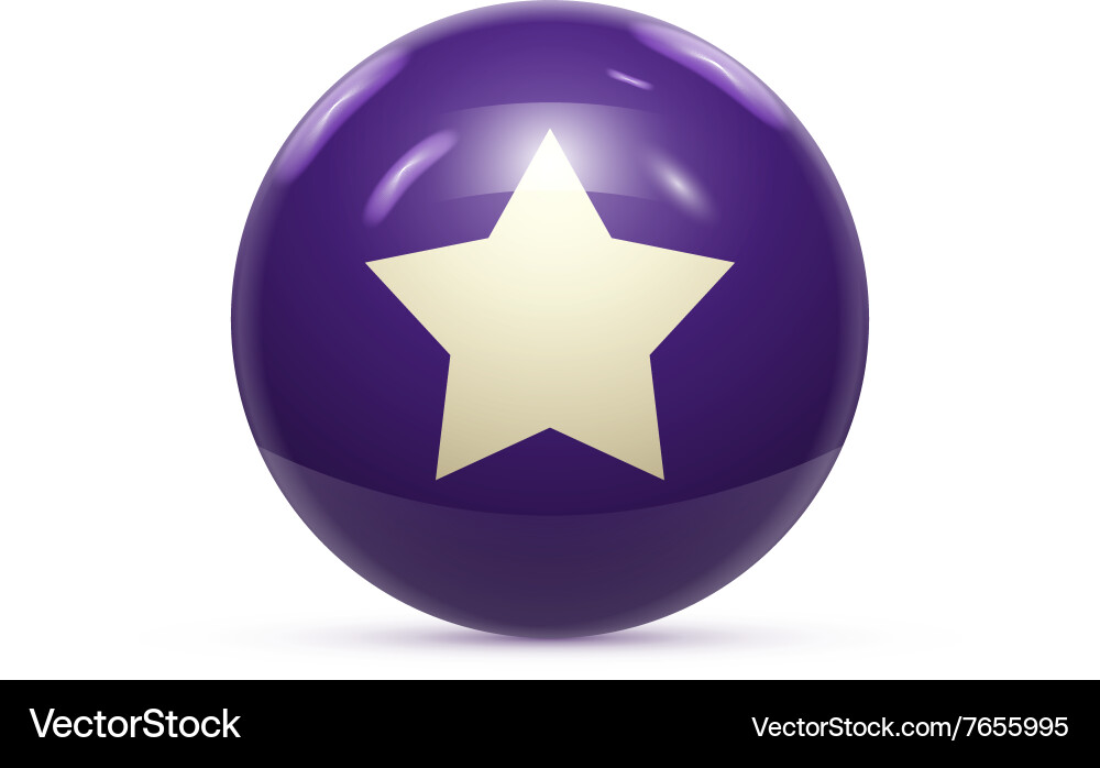 Rubber ball with star isolated Royalty Free Vector Image