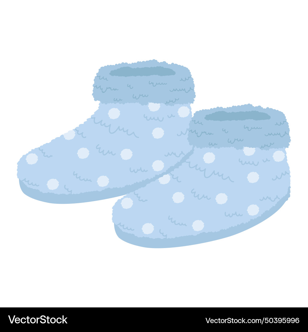 Blue fluffy boots slippers Royalty Free Vector Image