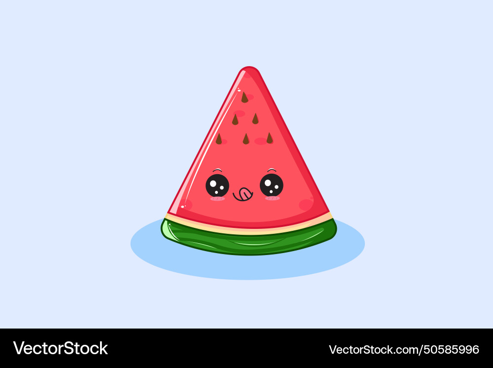 Cute and happy watermelon cartoon Royalty Free Vector Image