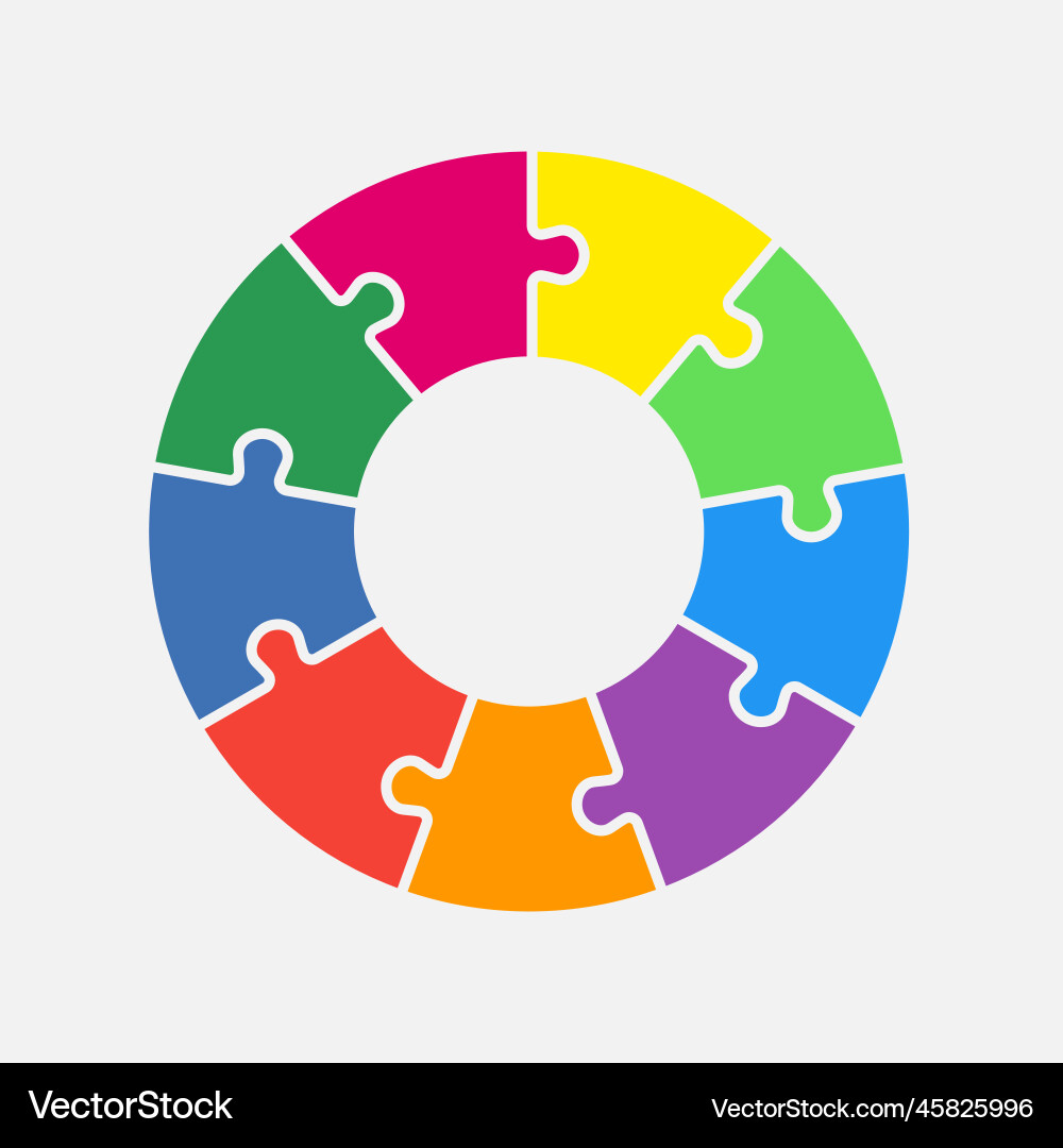 Diagram infographic for 9 steps circle puzzle Vector Image