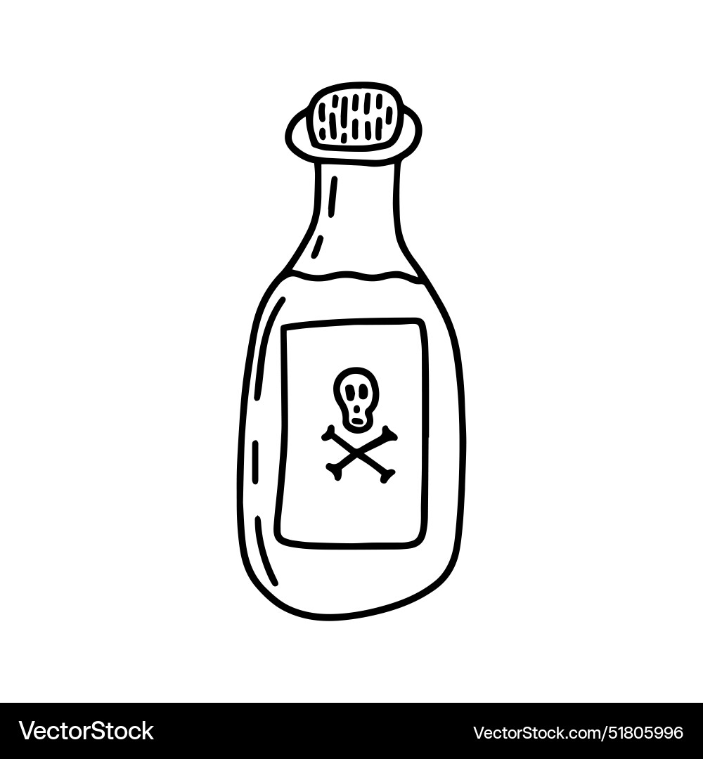 Doodle poisonous potion Royalty Free Vector Image