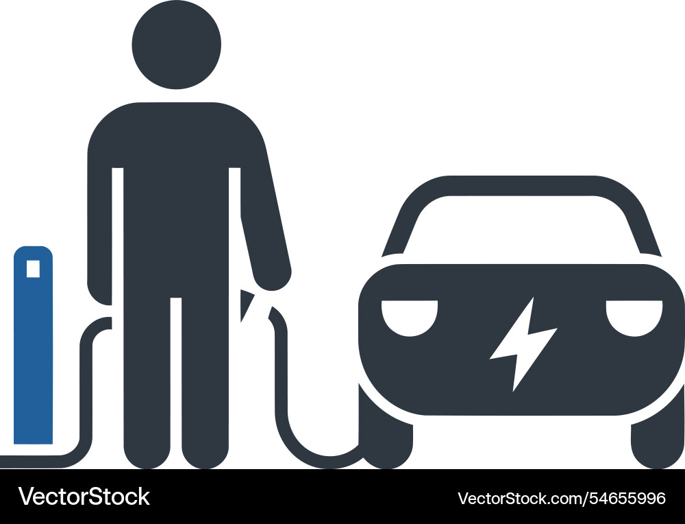 Electric car charging icon Royalty Free Vector Image