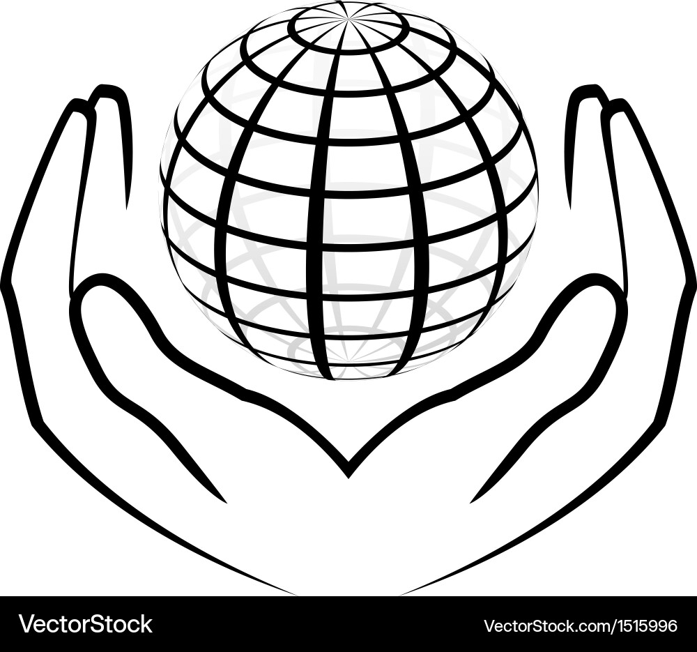 Hands holding a globe Royalty Free Vector Image