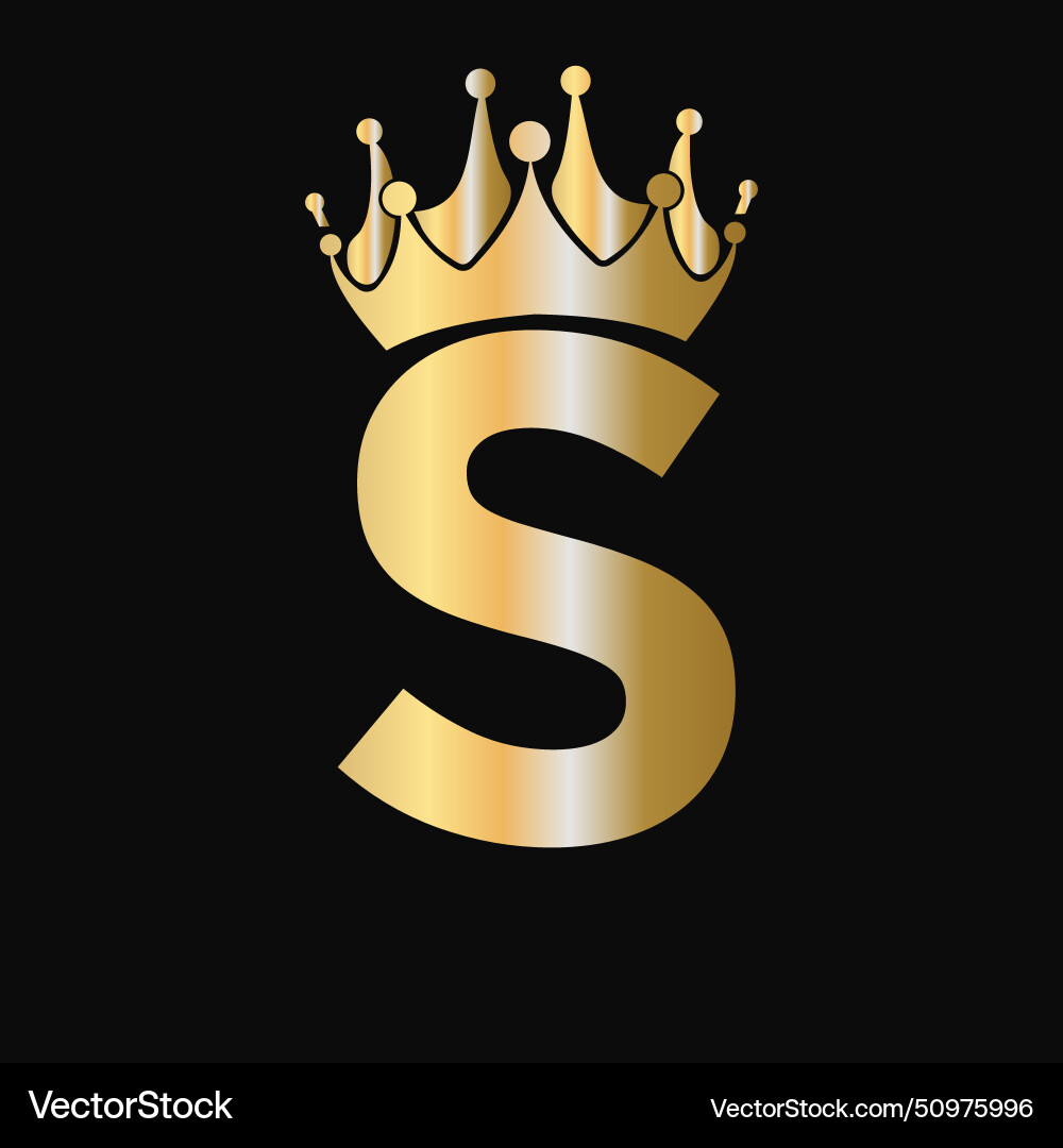 Letter s crown logo template royal logotype Vector Image